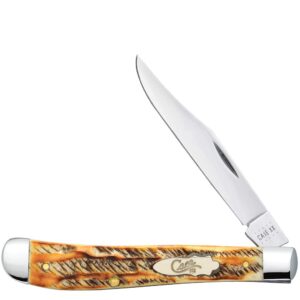 case xx wr pocket knife slimline trapper 6.5 bonestag item #22305 (6.51048 ss) 4 1/8 inches closed, made in usa