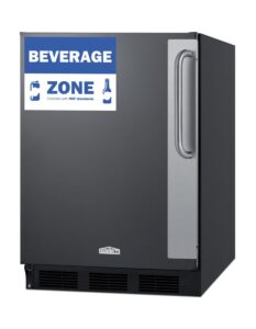 summit appliance ff6bk7bzlhd commercial 24" wide all-refrigerator; for use in bars, restaurants, and other commercial environments; 5.5 cu.ft capacity; automatic defrost; white interior