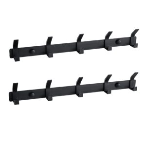 jiafengyuan coat hook towel hooks hat rack wall hook clothes hooks hanger wall mounted heavy duty hook rack aluminum alloy for towel bathroom entrance behind the door bedroom (5 hook black, 2-pack)