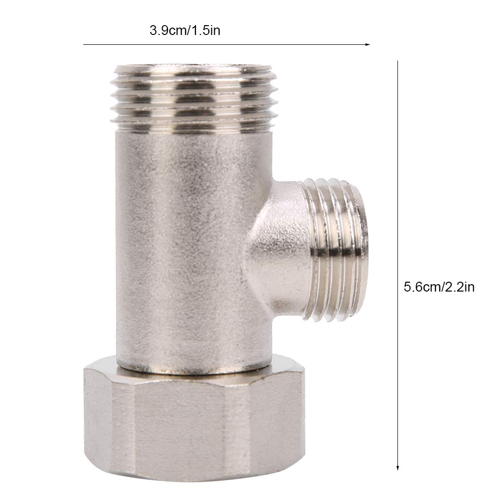 Brondell T Valve Adapter,T Valve Adapter For Toilet Bidet,Brondell Replacement T Valve 7 8 Brass T Adapter Shower Head Three Connector Valve For Toilet Shower Head Diverter Valve