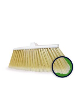 blue turtle replacement head for multifunctional broom - memory bristles for indoor and outdoor sweeping - no shedding floor cleaner with double layer plastic shoulder - broomstick not included