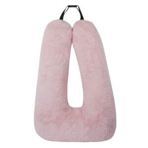 atablyn pink kids travel pillows for 3-8 y/o -travel essentials for kids road trip-soft cotton neck pillows for airplane,car seat,traveling for boys/girls