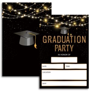 fujloy 20 cards with envelopes, graduation party invitations 2024, 2024 college, high school, university grad celebration.（008）