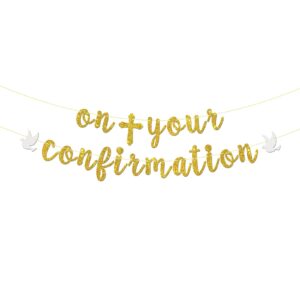 on your confirmation banner first holy confirmation sign wedding engagement bachelorette party decorations bridal shower party banner