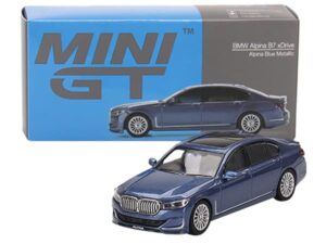 alpina b7 xdrive alpina blue metallic with sunroof limited edition to 2040 pieces worldwide 1/64 diecast model car by true scale miniatures mgt00471