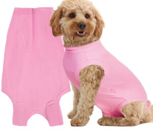 wabdhaly dog surgery recovery suit for female spay,puppy surgical recovery zip up suit,anti-licking bodysuit for abdominal wounds,cone alternative recovery blank suit for dogs