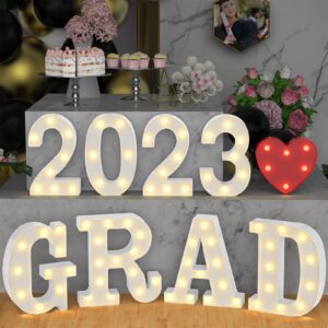 graduation party decorations 2023-8 led long marquee light up letters 'grad 2023' and 1 'love' - decor for kindergarten preschool high school college graduation…