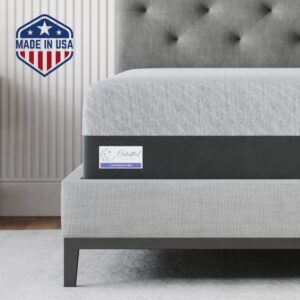 celestial sleep gel memory foam mattress in a box, made in the usa, certipur-us bed, 10 inch medium - split king