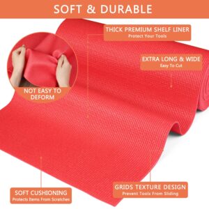 Foam Toolbox Liner Drawer Mat 1/8 Inch Thick X 16 Inch Wide X 16 Ft Long Red, No Slip for Protecting Cabinet, Garage, Cart, Tool Box