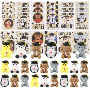 sotiff 24 sets graduation animal toy with cards gift set graduation party favors grad animal toy mini kawaii toy fidget toys for school grad classroom teacher student award