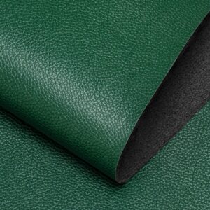 soft pu leather large faux leather 36" x 54", 0.8 mm thickness faux leather fabric by the yard leather material for upholstery couch sofa bags chairs car seats diy crafts (green)