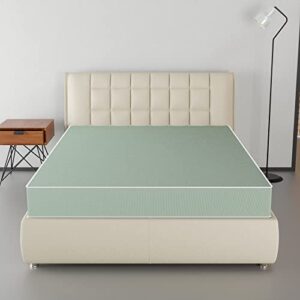 greaton, 9-inch medium firm pocket coil water-resistance vinyl mattress, easy to clean, comfortable & noise free, twin, green