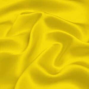 ceiourich silk satin fabric by the yard 100% mulberry silk charmeuse fabrics for wedding dressmaking sewing diy 45" width 16momme,solid color yellow