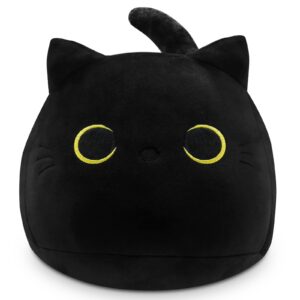 nbdib black cat plush toy 15.7inch black cat pillow for kids and adult soft stuffed animals plush toy gift for halloween easter christmas birthday