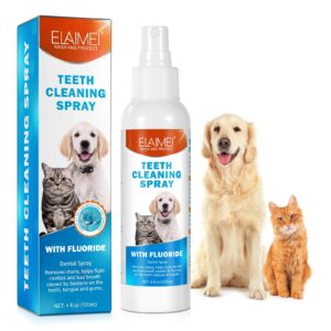 dog breath freshener, dog teeth cleaning spray, freshens breath instantly, dog dental spray, pet fresh breath dental spray, dog mouthwash without brush fights tartar (1pack)