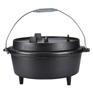 nourished essentials cast iron dutch ovens 6-quart - your culinary companion for exceptional creations - durable and efficient cooking tool - 14.3"x12.4"x7.8" - black