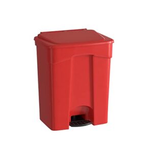 krollen industrial 72 qt. / 18 gallon red rectangular step-on trash can, hands-free disposal, garbage bin with foot pedal