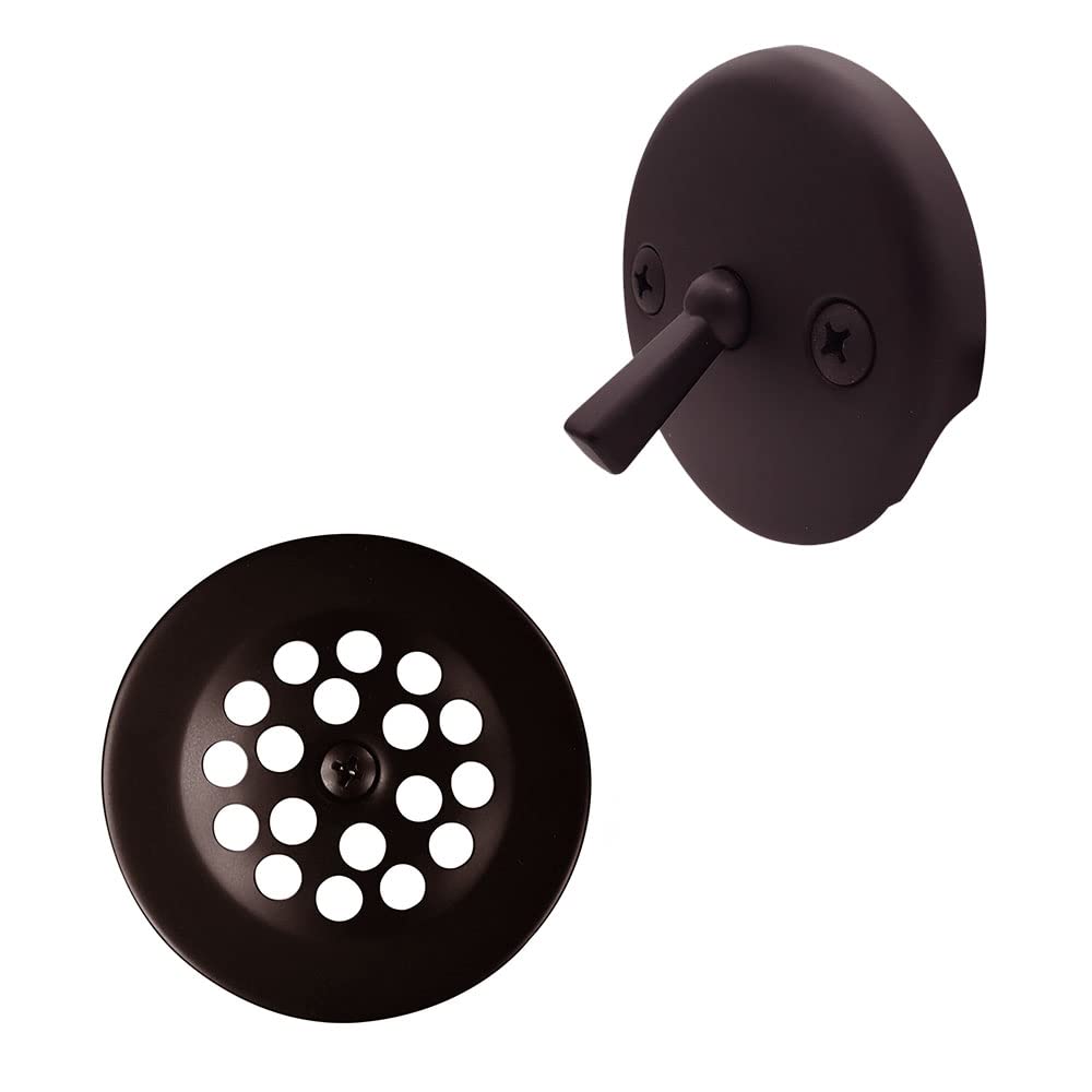 Westbrass A92-12 3-1/8" Trip Lever Bathtub and Shower Drain Kit with 2-Hole Overflow Faceplate, 1-Pack, Oil Rubbed Bronze