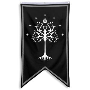 bayyon tree of gondor banner flag 30x50 inch man cave home office bed room decor (black)