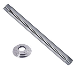 westbrass a3612a-26 1/2" ips x 12" round ceiling mount shower arm with flange, polished chrome