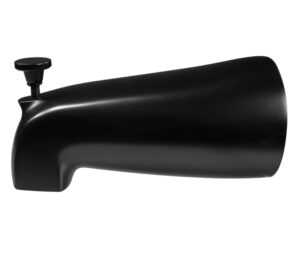 westbrass a311-62 5-1/2" reach brass wall mount tub spout with nose diverter, matte black