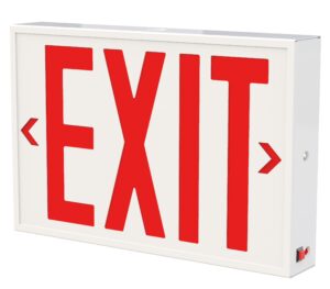 garrini new york approved steel letter 8" exit sign emergency light, steel housing with backup battery,120-277v， single and double faces,fire resistant ul certified nyc-200