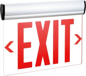 garrini new york approved letter 8" exit sign emergency light replaceable acrylic panel removable directional indicator, single and double face optional, fire resistant ul certified gmsel-200