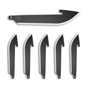 outdoor edge 2.5" drop-point blade pack (black, 6 blades), compatibility blade code 250