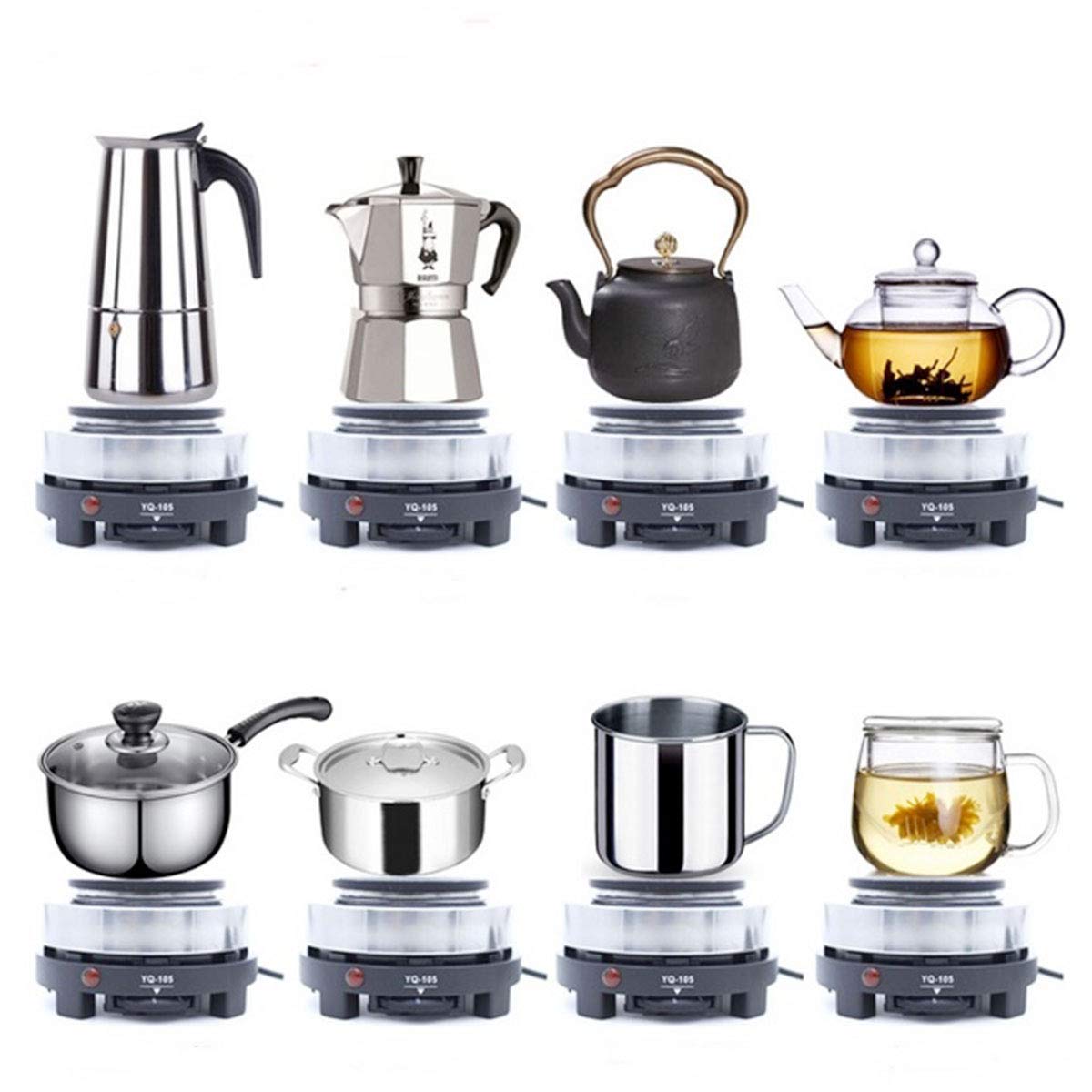 Mini Electric Stovetop for Espresso Maker Moka Pot Tea Pot & Cooking Stove for Camping, Dorm, RV