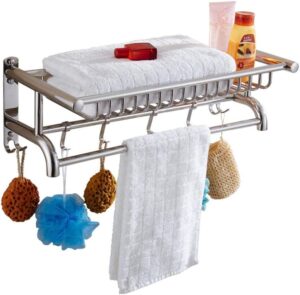 xhalery bath racks,shower corner wall-mounted storage rack 304 stainless steel 2-layer hook towel rack for kitchen bathroomshelves