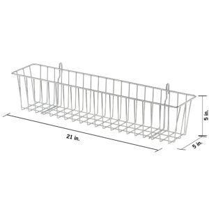 TRINITY EcoStorage 21-Inch Metal Hanging Basket to Use With Shelf Units and Storage Racks for Garage, Kitchen, and Closet Organization, NSF Certified, 20 Pound Capacity, Chrome, 2-Pack