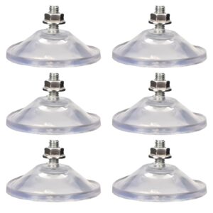 accencyc 6 pcs strong thickened sucker suction cup clear pvc sucker pads with m6 x 14 thread screw extra strong adhesive glass suction holder