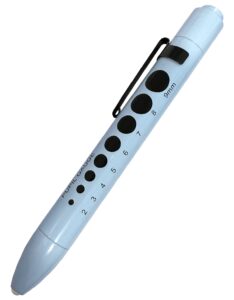 prestige medical soft led pupil gauge penlight, pastel blue & black