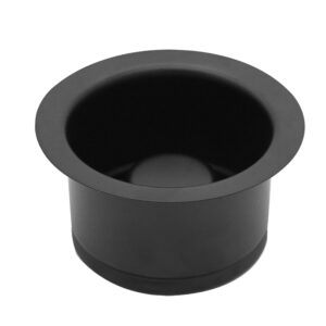 westbrass a2082-62 3-1/2" extra-deep collar kitchen sink waste disposal flange & stopper, 1-pack, matte black