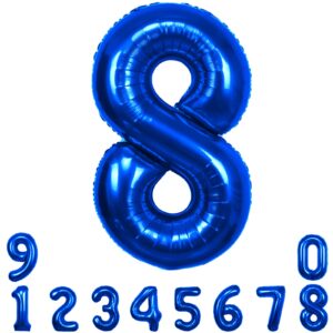 40 inch blue number 8 balloon extra big size jumbo mylar foil helium balloons 8 for birthday party celebration decorations graduations 8th anniversary baby shower supplies engagement