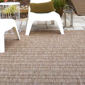 Rugs.com Outdoor Ribbon Collection Rug – 2' 2 x 3' Natural Flatweave Rug Perfect for Entryways, Kitchens, Breakfast Nooks, Accent Pieces