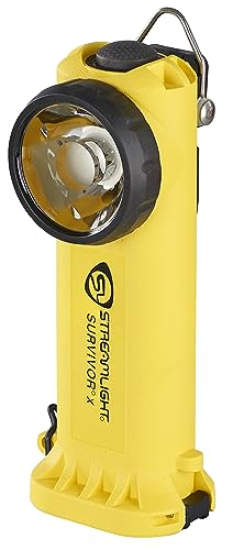 Streamlight 90960 Survivor X 250-Lumen Right-Angle Firefighter's Flashlight with Three (3) "AA Alkaline Batteries, Yellow