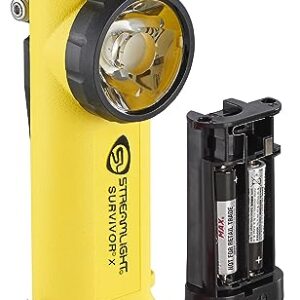 Streamlight 90960 Survivor X 250-Lumen Right-Angle Firefighter's Flashlight with Three (3) "AA Alkaline Batteries, Yellow