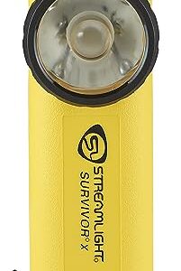 Streamlight 90960 Survivor X 250-Lumen Right-Angle Firefighter's Flashlight with Three (3) "AA Alkaline Batteries, Yellow