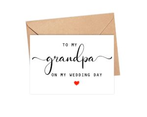 dianddesigngift to my grandpa on my wedding day card - wedding day card - family of the bride or groom cards - wedding party card - calligraphy card grandpa wedding day - thank you wedding card