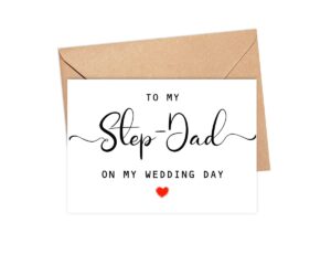 dianddesigngift to my step-dad on my wedding day card - wedding day card - family of the bride or groom cards - wedding party card - calligraphy card step-dad wedding day - thank you wedding card