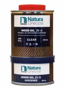 natura onecoat 2 component wood stain oil, 360 ml (12.17 fl oz), clear, easy to apply, very low odor, linseed oil, interior furniture & flooring, dries fast, voc/solvent free, durable hardwax oil