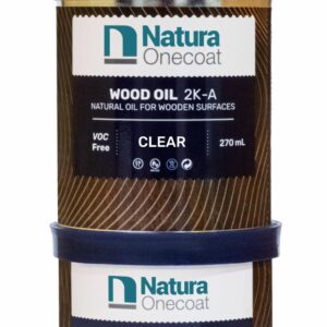 Natura Onecoat 2 Component Wood Stain Oil, 360 mL (12.17 fl oz), Clear, Easy to Apply, Very Low Odor, Linseed Oil, Interior Furniture & Flooring, Dries Fast, VOC/Solvent Free, Durable Hardwax Oil