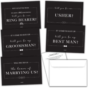 hat acrobat 13 pack will you be my groomsman, best man proposal card set including officiant proposal card, will you be my ring bearer, will you be our usher card