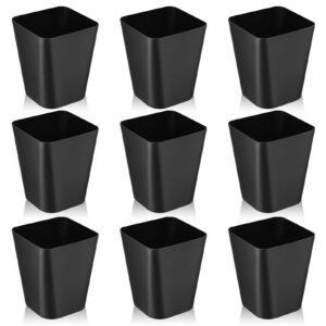 hoolerry 9 pieces 2 gallon small trash cans bulk bathroom trash bin plastic wastebasket square garbage can for bedroom slim bathroom trashcan small container for kitchen office home rooms(black)