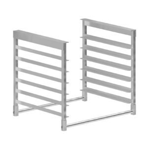 amgood table-mounted aluminum bun pan rack for 30" wide work tables - 6 pan capacity