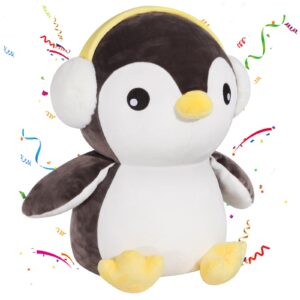 mmguai 16" cute big penguin plush soft body pillow plushies, large penguin stuffed animals toy room decor, gift for girls and boy halloween, christmas, thanksgiving, birthdays