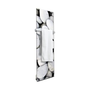 heat storm rock pebbles 16x48 glass print towel warmer