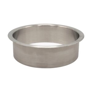 outwater 6" (nominal) diameter x 2" height 304 polished stainless steel trash grommets for countertop inserted trash chutes