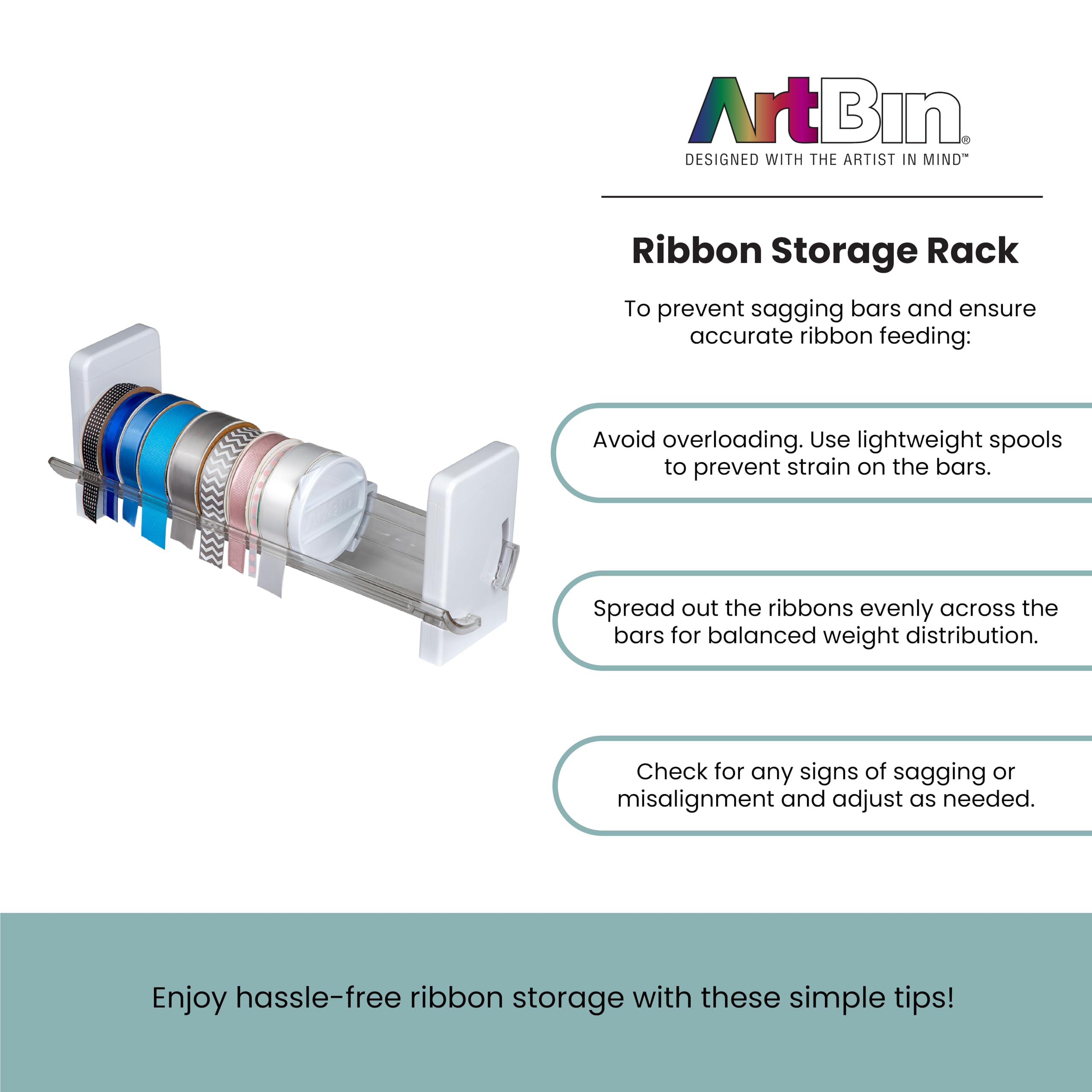 ArtBin Ribbon Storage Rack - White